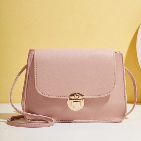 Bags | New Pastel Blush Millennial Pink Mini Kisslock Flap Crossbody ...